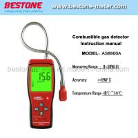 China Portable Combustible Gas Detector with Large LCD Display and Temperature Measuring Gas Leakage Detector, Gas Monitor As8800A for sale