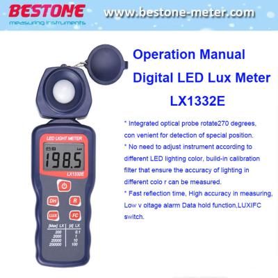 China Operation Manual Digital LED Lux Meter Lx1332e for sale