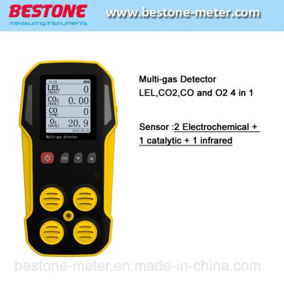 China Gas Analyzer, Gas Leak Detector, Multi-Gas Detector Lel, Co, CO2, O2 4 in 1 Gas Detector for sale