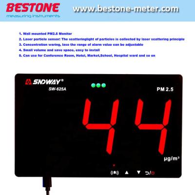 China Wall Mounted Laser Dust Pm 2.5 Detector Air Quality Analyzer, Monitor Sw-625A for sale