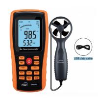 China GM8902, GM8902+ Digital Anemometer with LCD Backlight Display 0-999900m³/min Air Flow Range and Retractable Drag Rod for sale