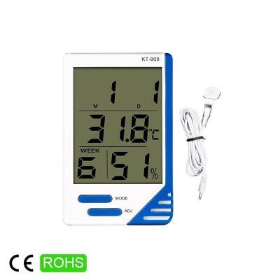 China KT-908 Hygro-Thermometer Clock & Calendar with Indoor and Outdoor Temperature. for sale