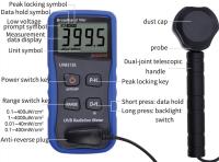China UVB313E UVB Radiation Meter with 290nm~325nm Wavelength Range, 0.1uW/cm2-400mW/cm2 Measuring Range and Dual-joint Telescopic Handle for sale