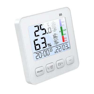 China D5 Digital Thermo-hygrometer with Clock/Date Function, Memory of MAX/MIN Values, and Backlight LCD Display for sale