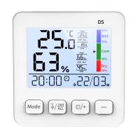 China D5 Digital Thermo-hygrometer with Clock/Date Function, Memory of MAX/MIN Values, and Backlight LCD Display for sale