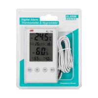 China AL-5A LED Alarm Indicator Light Digital Thermo-Hygrometer with Indoor Outdoor Temperature Display and Temperature Unit Changeable Digital Thermometer Hygrometer for sale