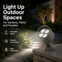 China Modern Outdoor LED Spotlight with Adjustable Bracket 4 Light Beam for Garden Facade Lighting for sale
