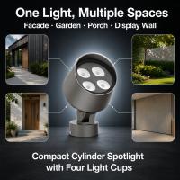 China Modern Outdoor LED Spotlight with Adjustable Bracket 4 Light Beam for Garden Facade Lighting for sale