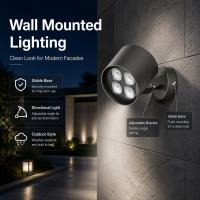 China Modern Outdoor LED Spotlight with Adjustable Bracket 4 Light Beam for Garden Facade Lighting for sale