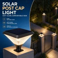 China 30W 2000LM Monocrystalline Silicon Solar Powered Post Cap Lights For Garden Villa Fence Column Lighting for sale
