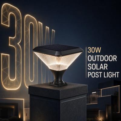 China 30W 2000LM Monocrystalline Silicon Solar Powered Post Cap Lights For Garden Villa Fence Column Lighting for sale