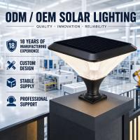 China 30W 2000LM Monocrystalline Silicon Solar Powered Post Cap Lights For Garden Villa Fence Column Lighting for sale