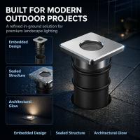 China MA32 1W LED Inground Lights Square Trim LED Recessed Uplight for Modern Hardscaping for sale