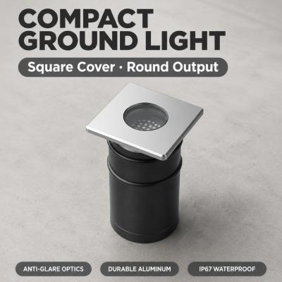 China Square Trim Architectural Recessed LED Inground Lights IP68 3W for Pavers Hardscaping for sale