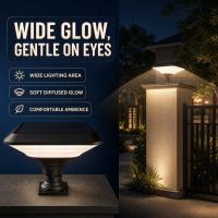 China 30W Solar Post Top Lights IP65 Waterproof Warm White Pillar Lamp for Landscape Lighting for sale