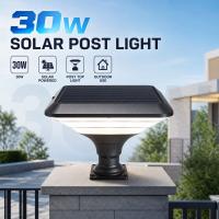 China 30W Solar Post Top Lights IP65 Waterproof Warm White Pillar Lamp for Landscape Lighting for sale