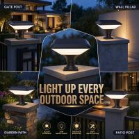 China 30W Solar Post Top Lights IP65 Waterproof Warm White Pillar Lamp for Landscape Lighting for sale