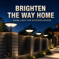 China 30W 1800LM Round Shape OSRAM 2835 LED Solar Post Cap Light IP65 Waterproof Die Cast Aluminum 3 To 5 Rainy Days For Courtyard Villa Pillar for sale