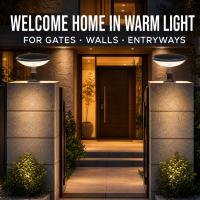 China 30W 1800LM Round Shape OSRAM 2835 LED Solar Post Cap Light IP65 Waterproof Die Cast Aluminum 3 To 5 Rainy Days For Courtyard Villa Pillar for sale