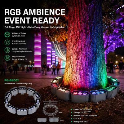 China Modular Link Chain LED Tree Wrap Light Adjustable Length RGB RGBW Landscape Trunk Lamp for sale