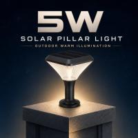 China Diamond Textured Square 5W Solar Post Cap Light For Residential Courtyard Boundary Pillar Decor for sale