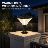 China Diamond Textured Square 5W Solar Post Cap Light For Residential Courtyard Boundary Pillar Decor for sale