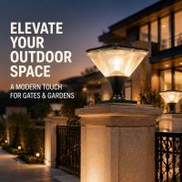 China 20W High Lumen 1300LM Square Solar Post Lights With Large Capacity Lithium Battery for sale