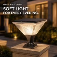 China 20W High Lumen 1300LM Square Solar Post Lights With Large Capacity Lithium Battery for sale