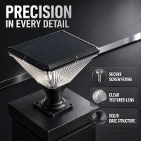 China 20W High Lumen 1300LM Square Solar Post Lights With Large Capacity Lithium Battery for sale