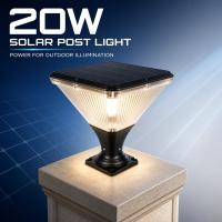 China 20W High Lumen 1300LM Square Solar Post Lights With Large Capacity Lithium Battery for sale