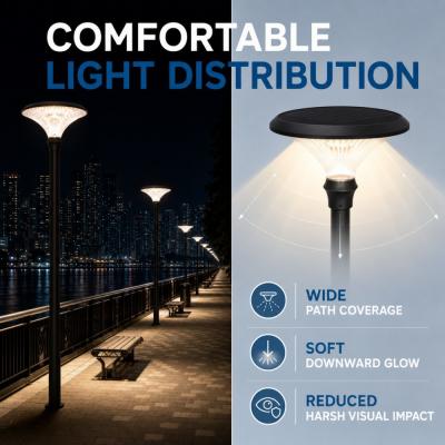 China European Style Aluminum Solar Garden Street Light Round Diamond Shape Lower Consumption for sale