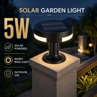 China Low Glare Moon Shadow Solar Powered Post Top Lights 5W 8AH Battery Decorative Lighting for sale
