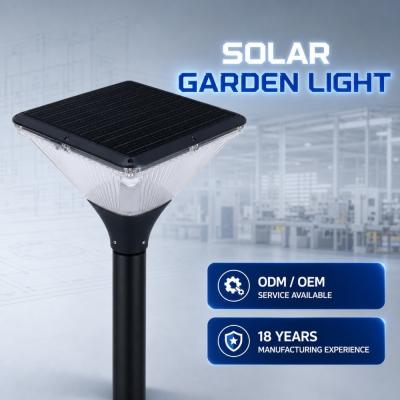 China Automatic Control Solar LED Post Top Light With Ribbed Diffuser For Campuses Hotels Resorts for sale