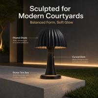 China Outdoor LED Bollard Light 12W IP65 Mushroom Garden Pillar Lamp 3000K for Patio Pathway for sale