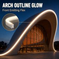 China 5x13mm Half Round Front Emitting Silicone LED Strip For Building Outline Decoration for sale