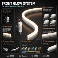 China 5x13mm Half Round Front Emitting Silicone LED Strip For Building Outline Decoration for sale