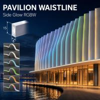 China Silicone SMD2835 LED Strip Lights 8x15mm Flat Side Emitting For Facade Linear Lighting for sale