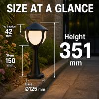 China Outdoor LED Garden Lights 12W IP65 Garden Post Lamp CCT 2700K-6500K for Landscape Lighting for sale