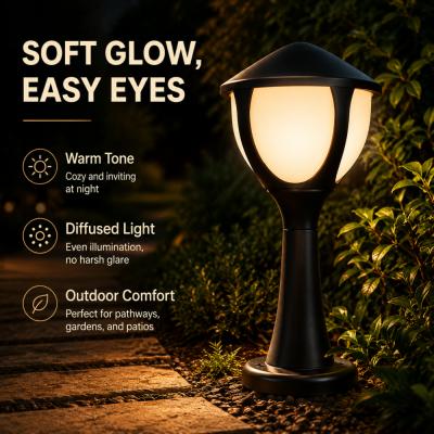 China Outdoor LED Garden Lights 12W IP65 Garden Post Lamp CCT 2700K-6500K for Landscape Lighting for sale