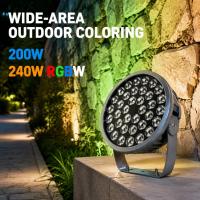 China RGBW DMX512 LED Flood Light 200W 240W IP65 Waterproof Outdoor Spotlight for Landscape Lighting for sale