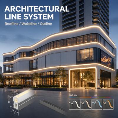 China 180LED/M High Density Silicone LED Strip 8x17mm Front Emitting For Architectural Facade Lighting for sale