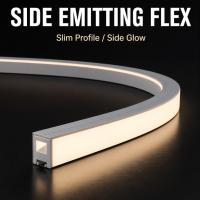 China Pure Silicone LED Strip Lights DC12V 24V 10x10mm Side Emitting For Building Edge Outlining for sale