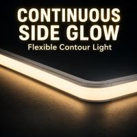 China Pure Silicone LED Strip Lights DC12V 24V 10x10mm Side Emitting For Building Edge Outlining for sale