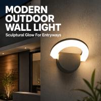 China Architectural Curved Modern Exterior Wall Lights Corrosion Resistant Outdoor Wall Sconce for sale