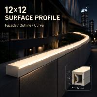 China 12x12mm Side Emitting Flexible Silicone LED Strip 120LED/M 9.5W For Facade Lighting for sale