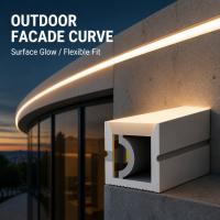 China 12x12mm Side Emitting Flexible Silicone LED Strip 120LED/M 9.5W For Facade Lighting for sale
