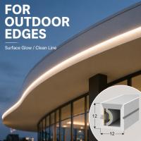 China 12x12mm Side Emitting Flexible Silicone LED Strip 120LED/M 9.5W For Facade Lighting for sale