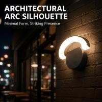 China Architectural Curved Modern Exterior Wall Lights Corrosion Resistant Outdoor Wall Sconce for sale