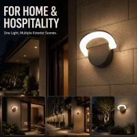 China Architectural Curved Modern Exterior Wall Lights Corrosion Resistant Outdoor Wall Sconce for sale