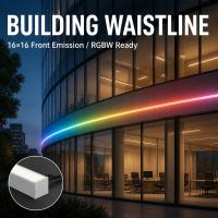 China 9.5W Waterproof Silicone LED Strip 16x16mm Front Emitting For Large Architectural Lighting for sale
